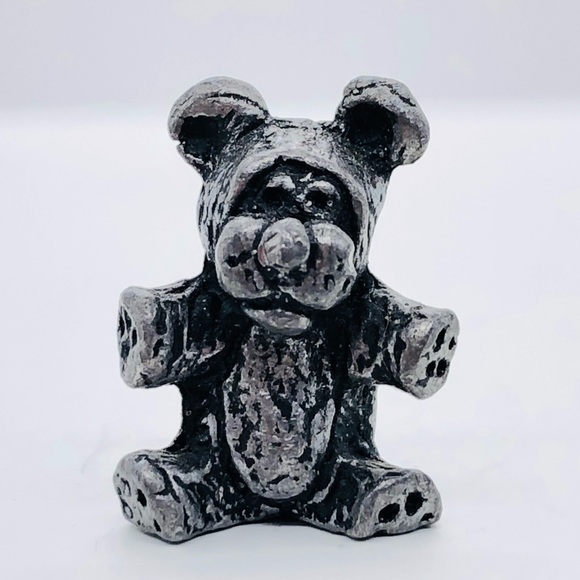Accents | Tiny Sitting Metal Teddy Bear Figurine Collectible Miniature ...